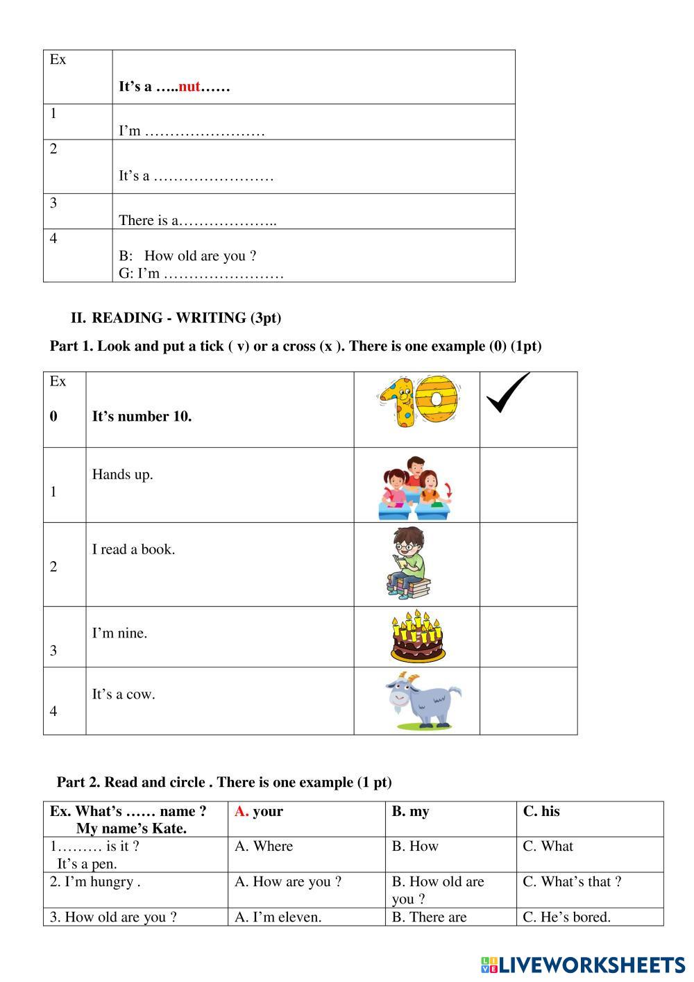 TEST 2- SMART START 2 | Live Worksheets