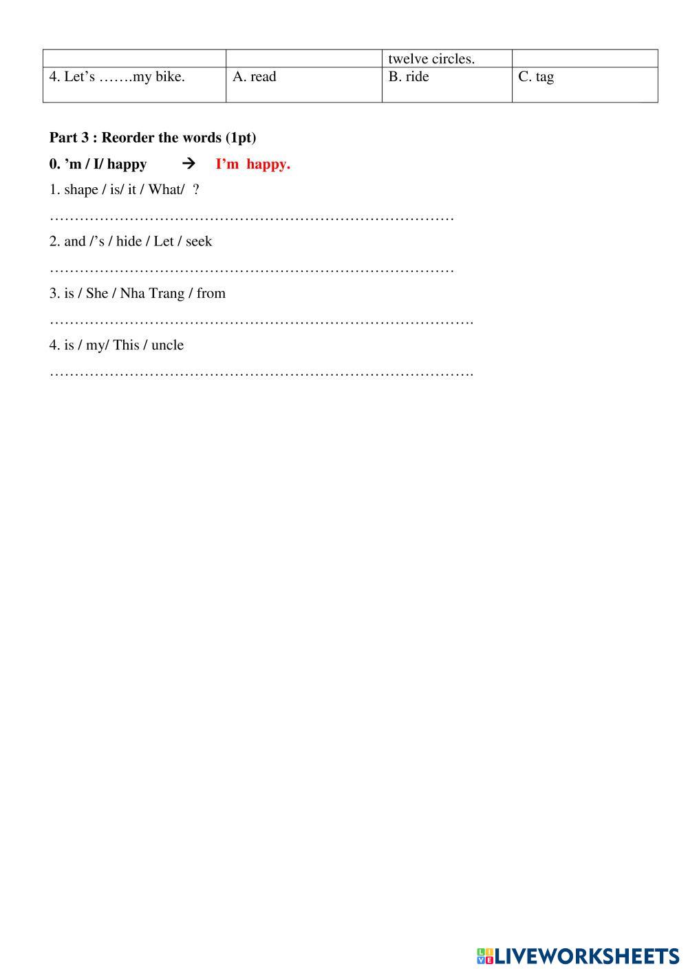 TEST 2- SMART START 2 | Live Worksheets