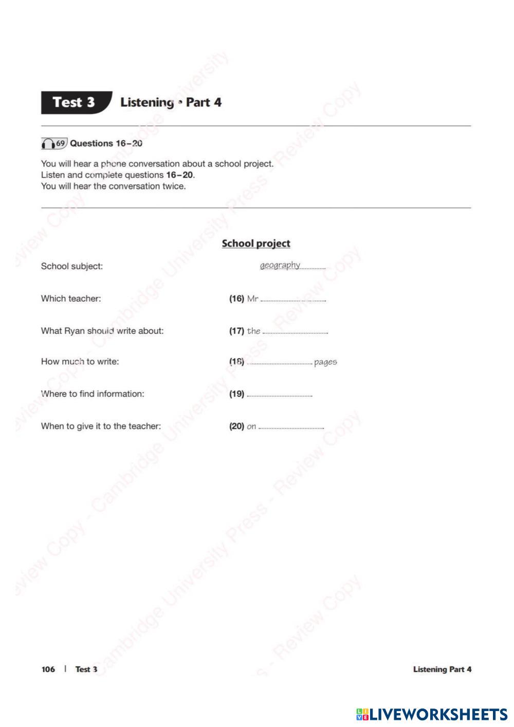 HOMEWORK | Live Worksheets