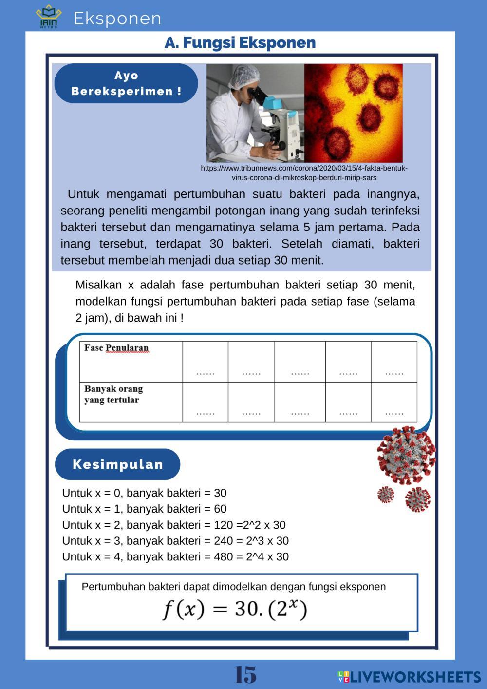 KEGIATAN 2 LEMBAR KERJA PESERTA DIDIK (LKPD) EKSPONEN X SMA/SMK | Live ...