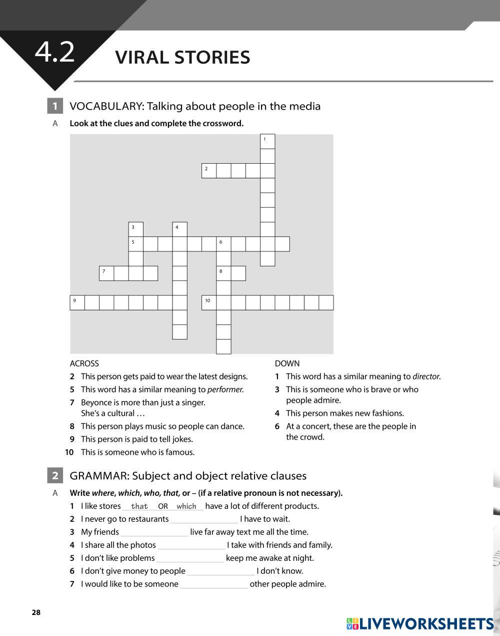 EV. 4 UNIT 4- B | Free Interactive Worksheets | 7451725