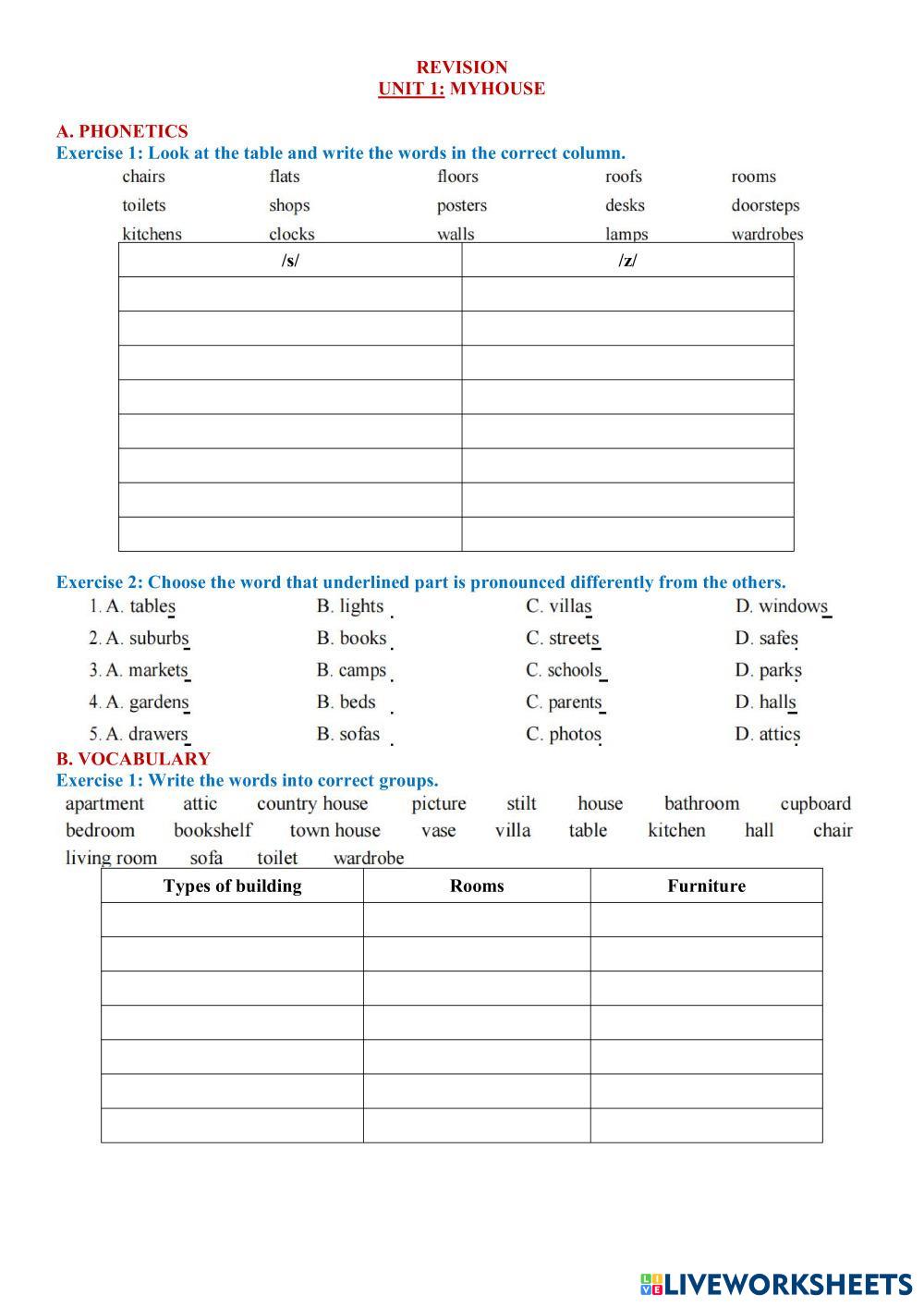 GRADE 6_REVISION _UNIT 2_GL | Live Worksheets