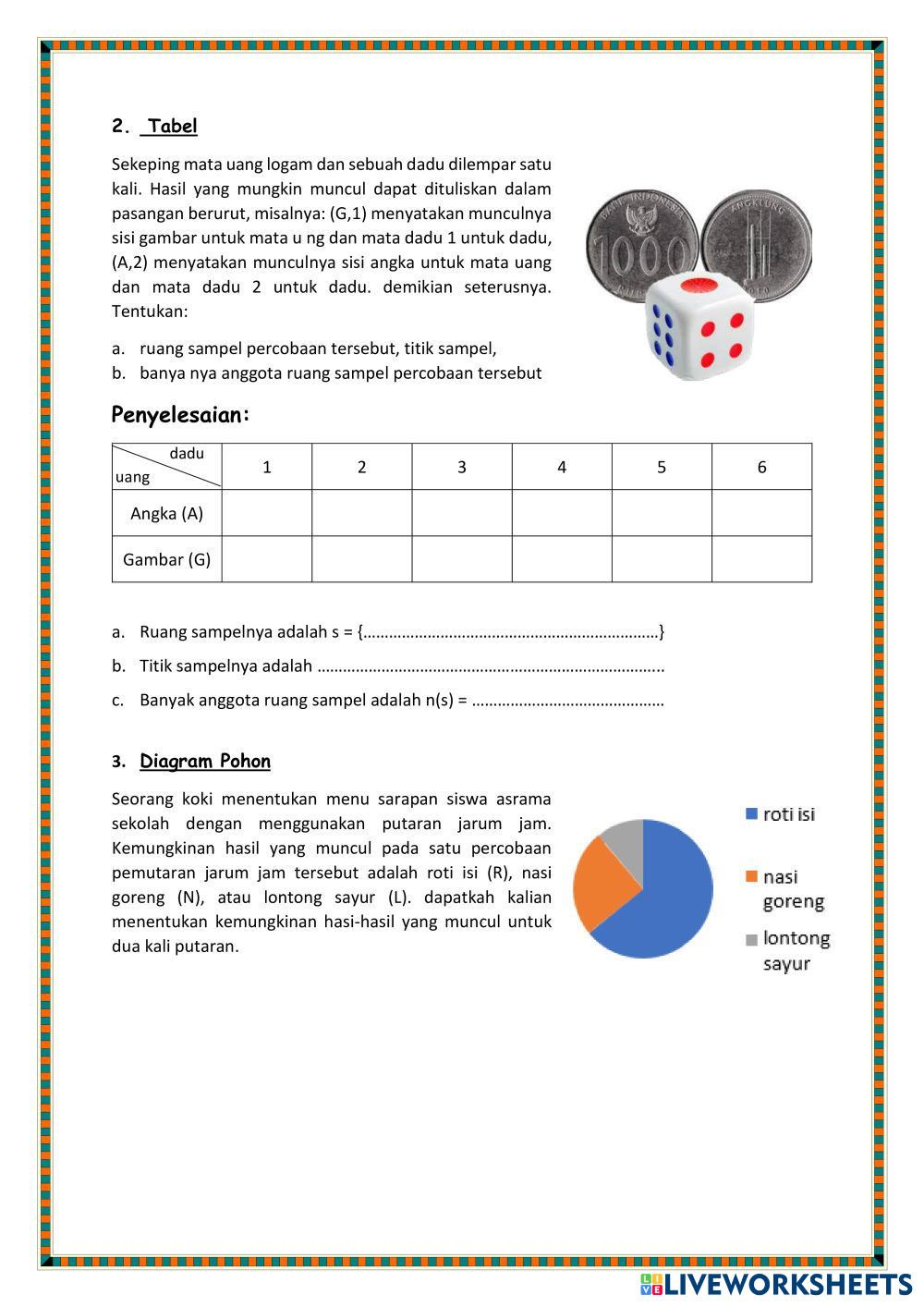 Peluang | Live Worksheets