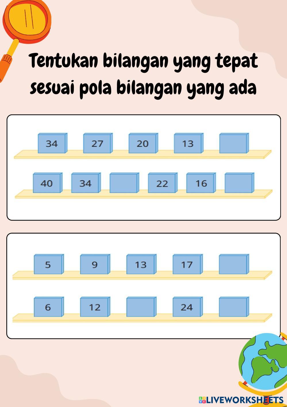 Pola Gambar dan Pola Bilangan | Live Worksheets