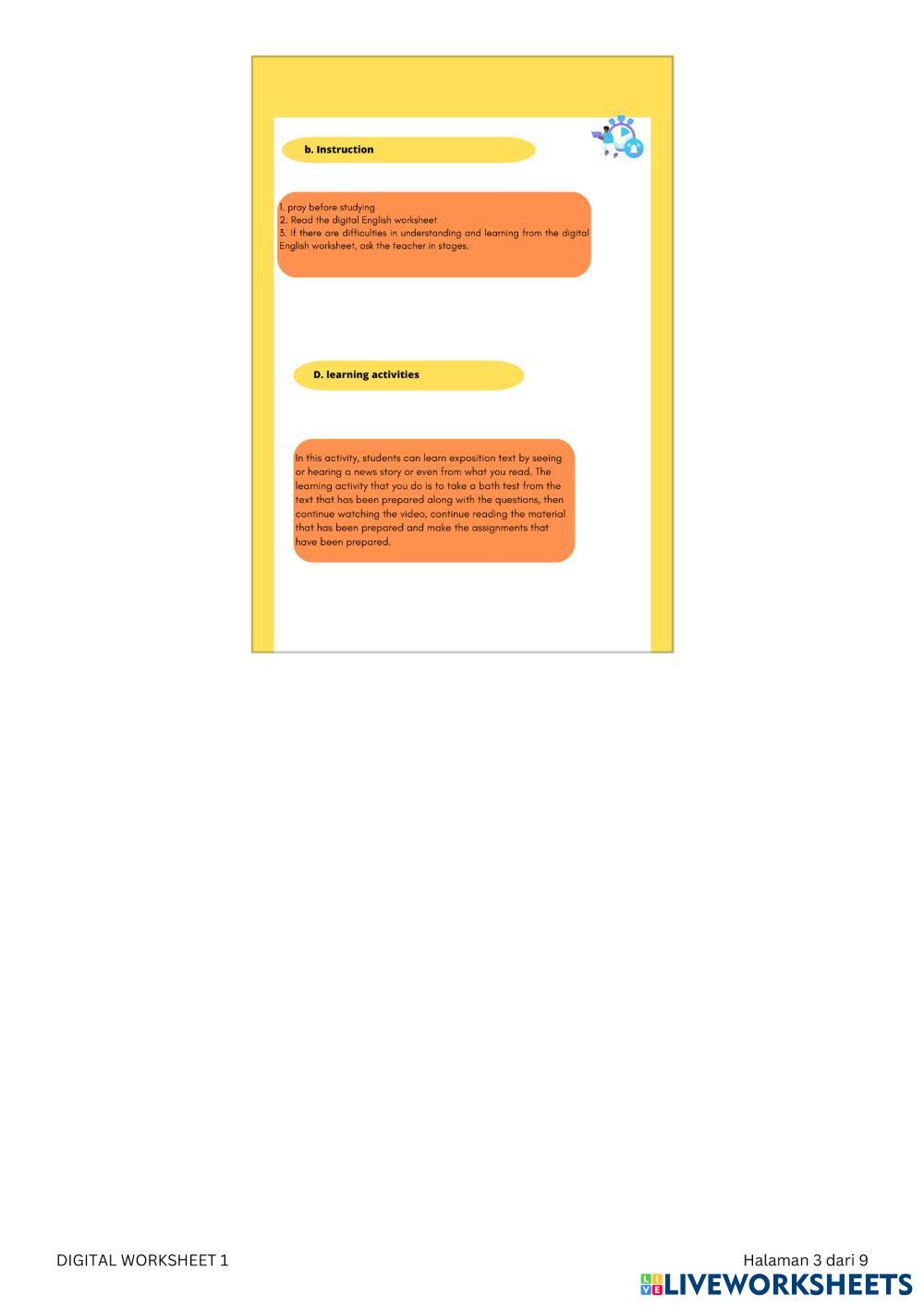 Digital worksheet 7455448 | Nurul azila | Live