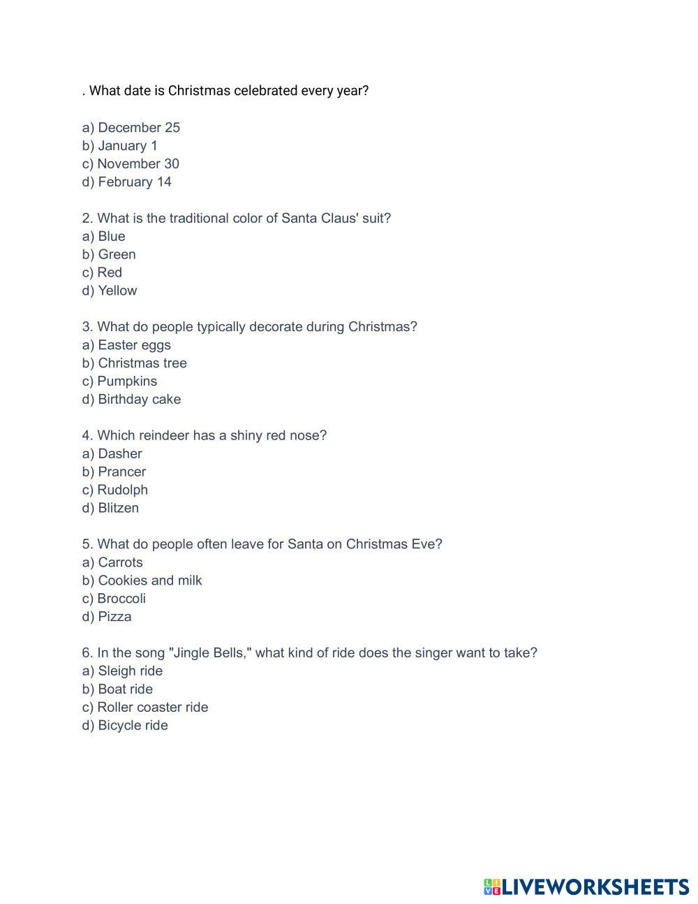 Christmas | Live Worksheets
