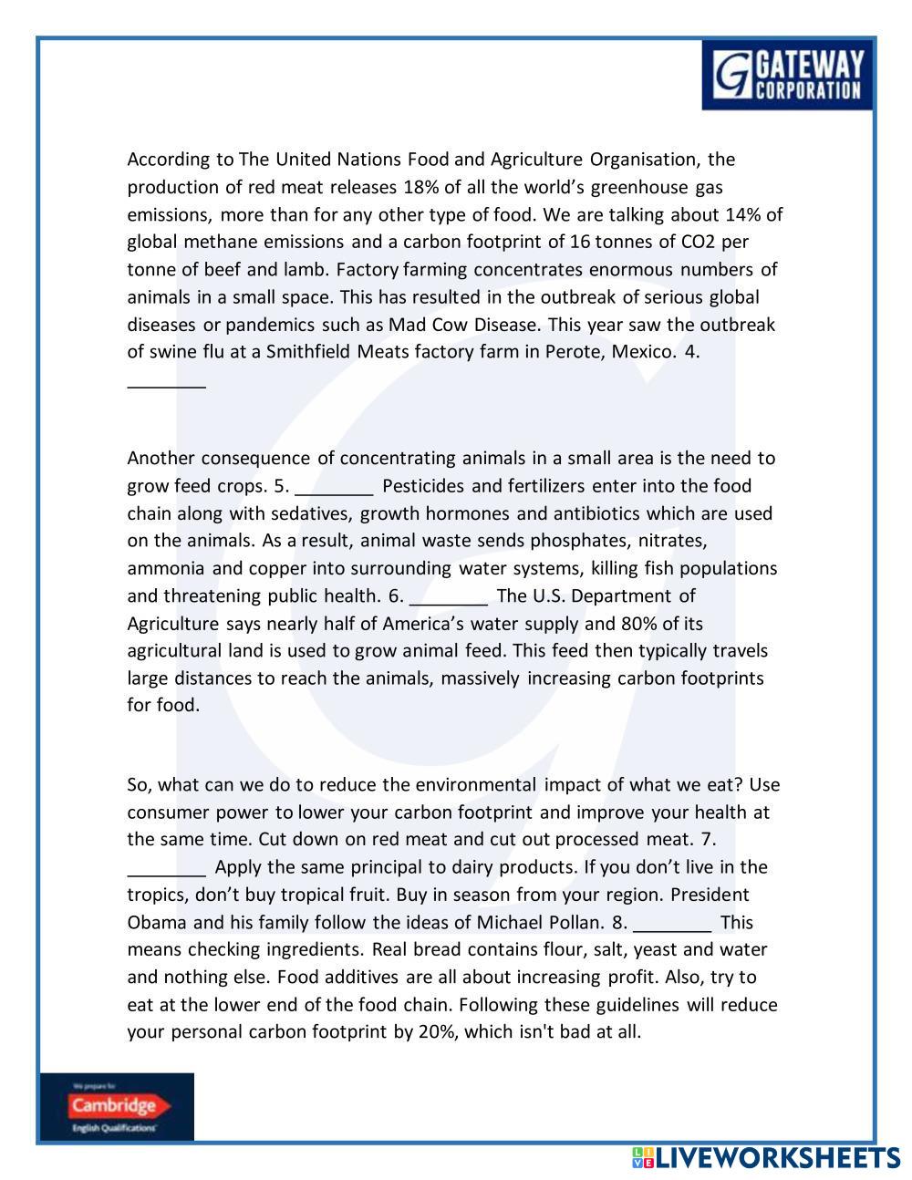 7459194 | CAMBRIDGE FCE – B2 - READING – PART 6