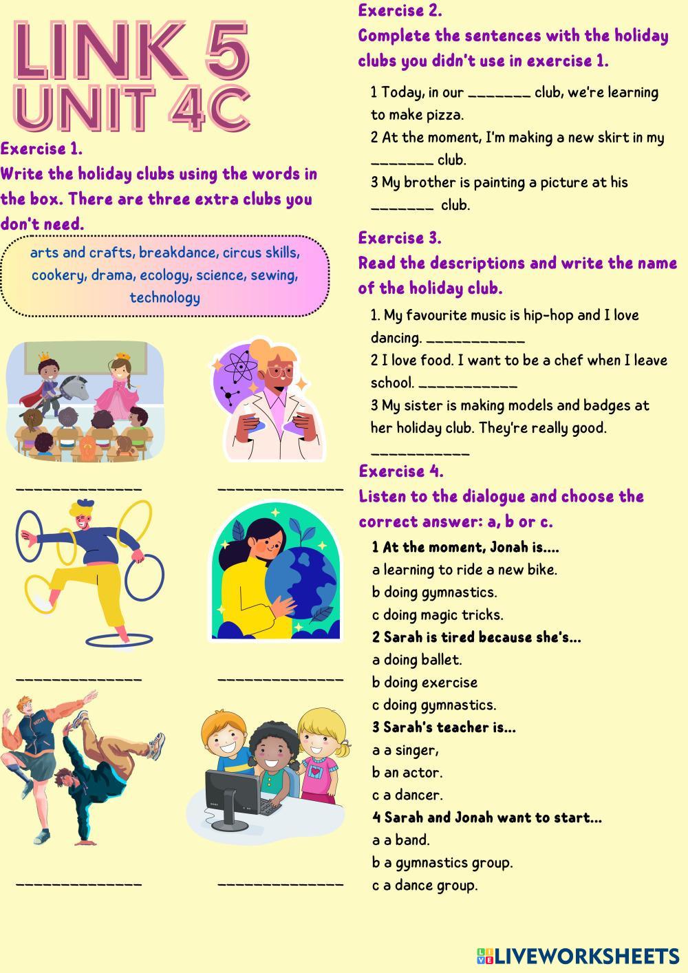 Link 5 Unit 4c … | Free Interactive Worksheets | 7462313