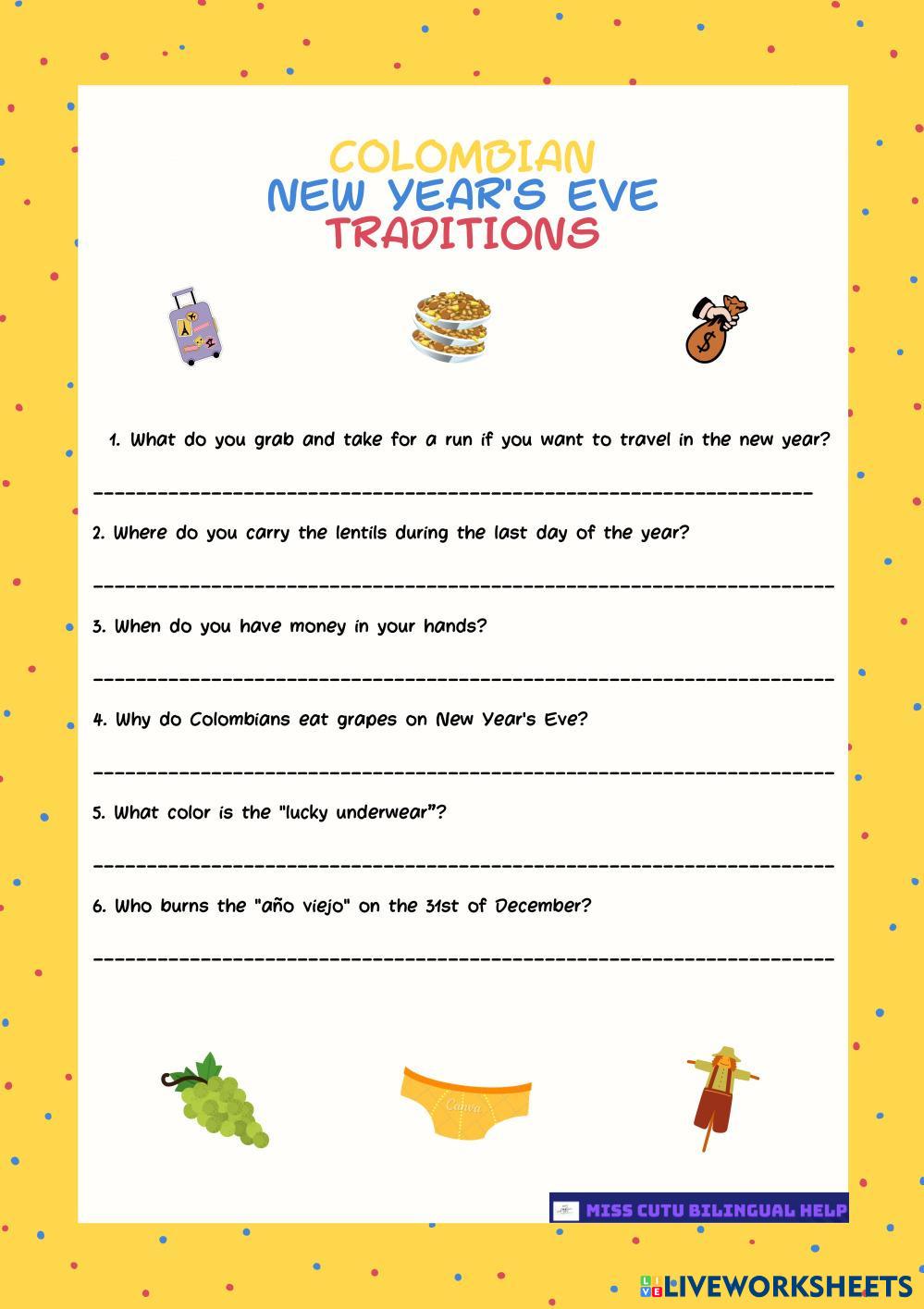 COLOMBIAN NEW Y… | Free Interactive Worksheets | 7462683
