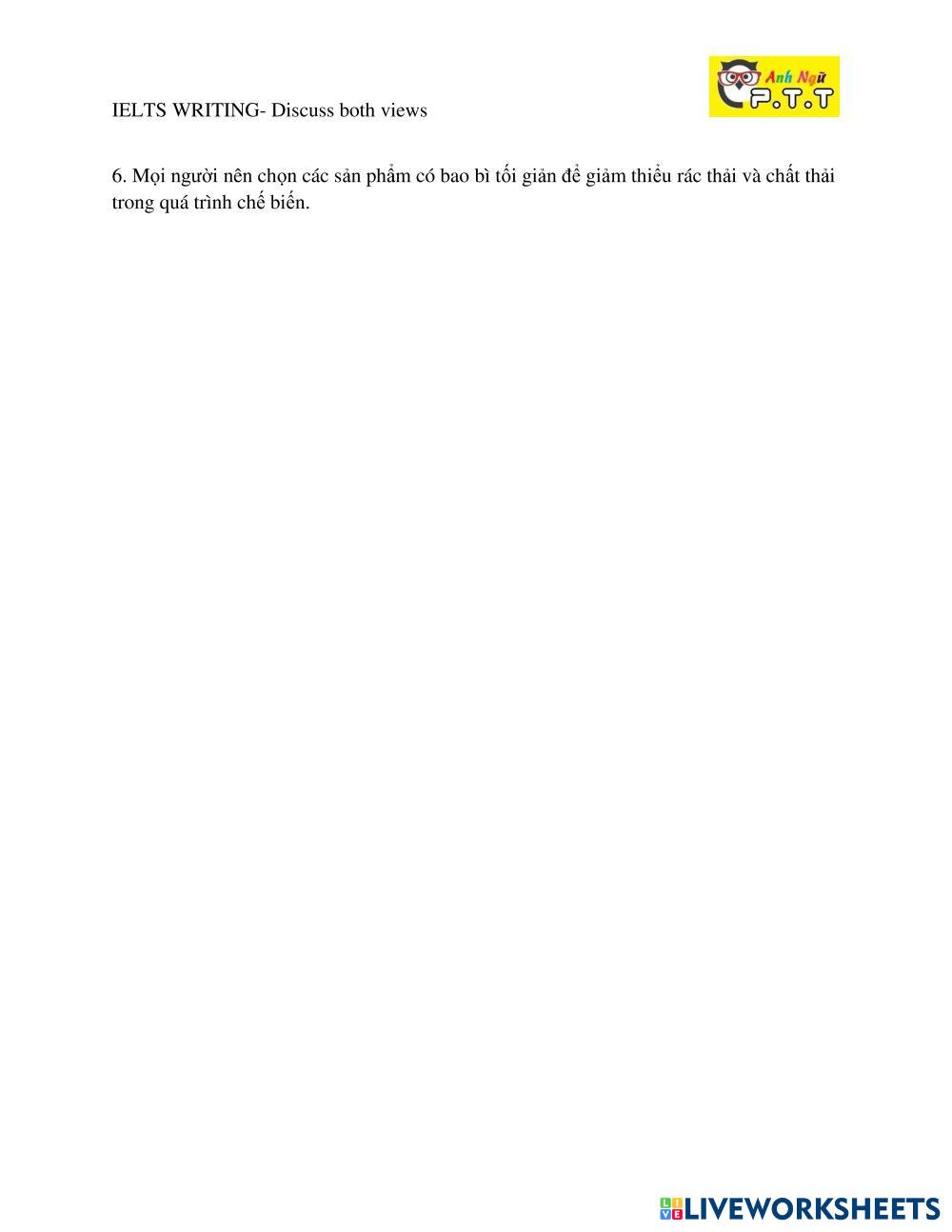 Pham Thu Thao | IELTS writing - DISCUSS BOTH VIEW-