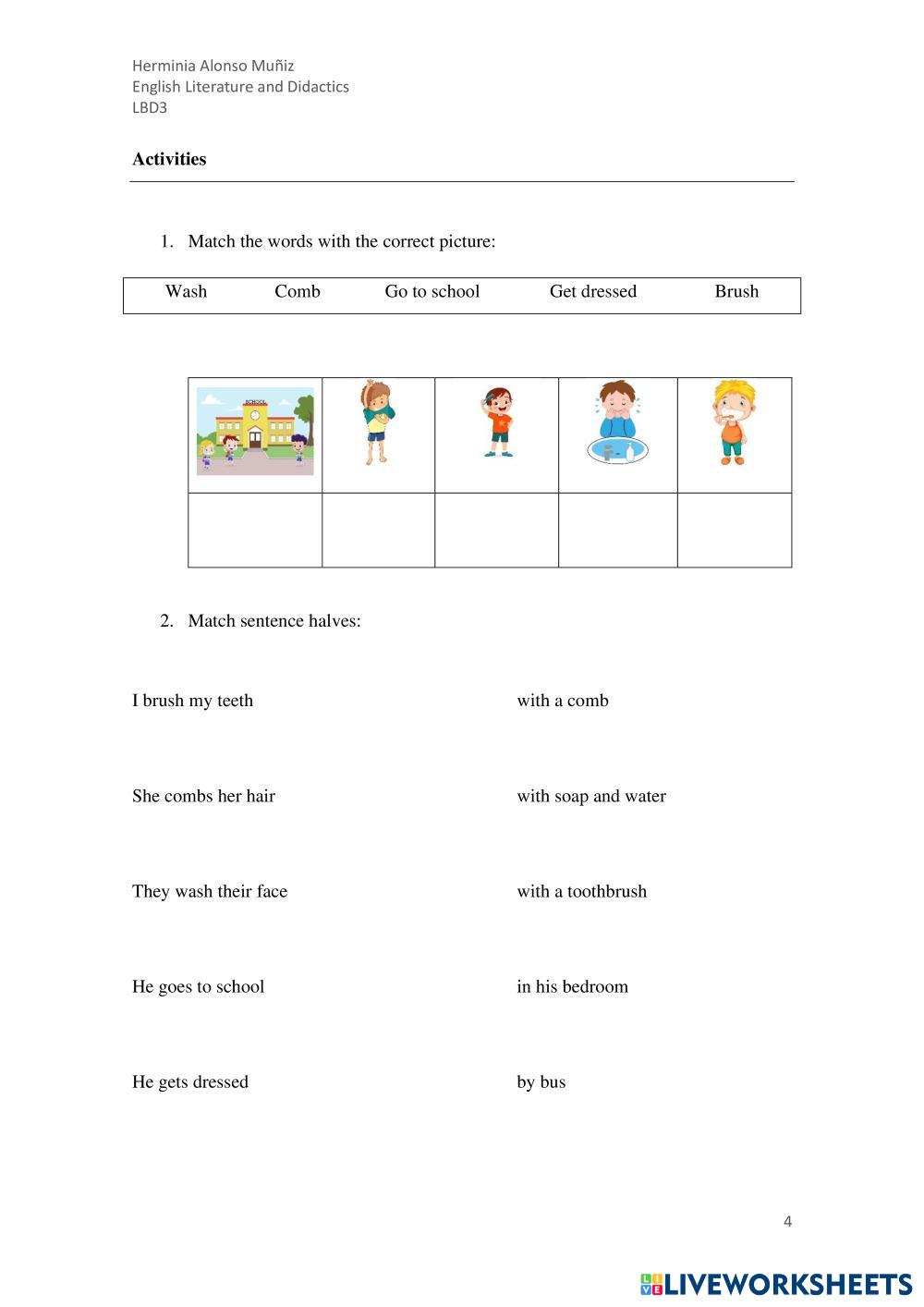 Vocabulary acti… | Free Interactive Worksheets | 7472749