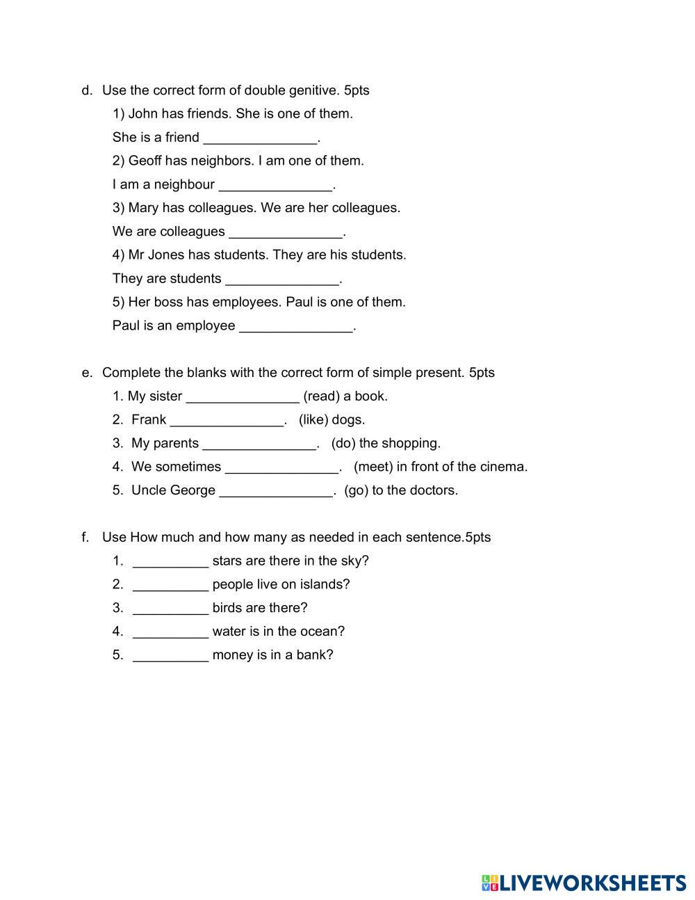 Analysis Test | Live Worksheets