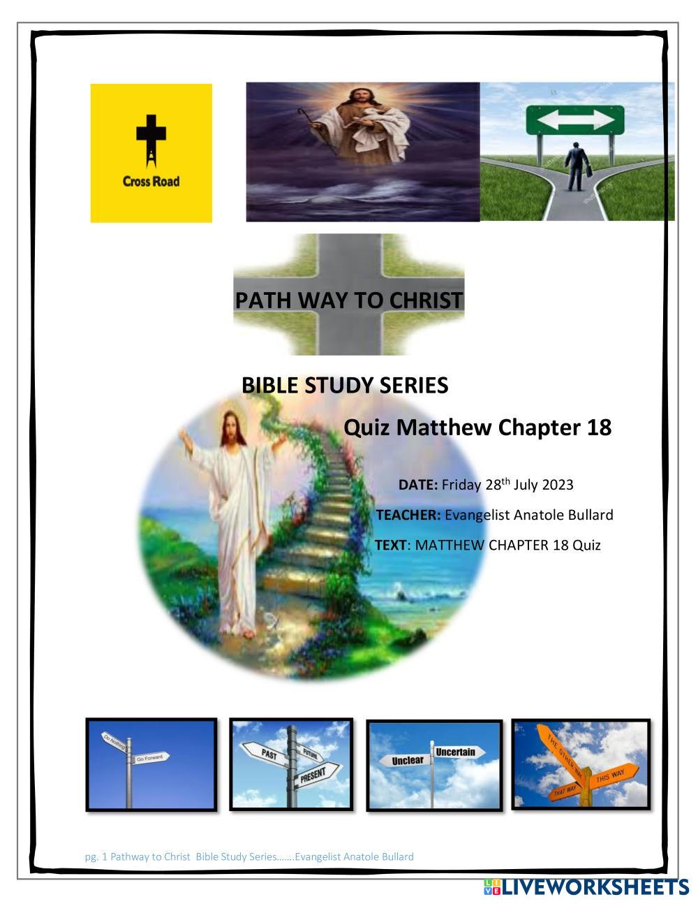 Pathway to Christ Bible Study Series Matthew Chapter 18