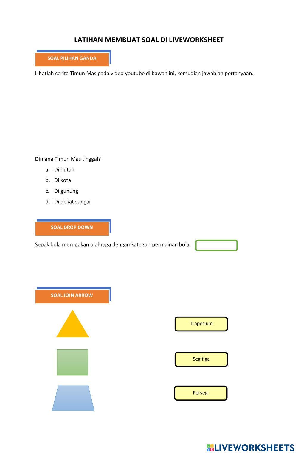 MEMBUAT SOAL | Live Worksheets