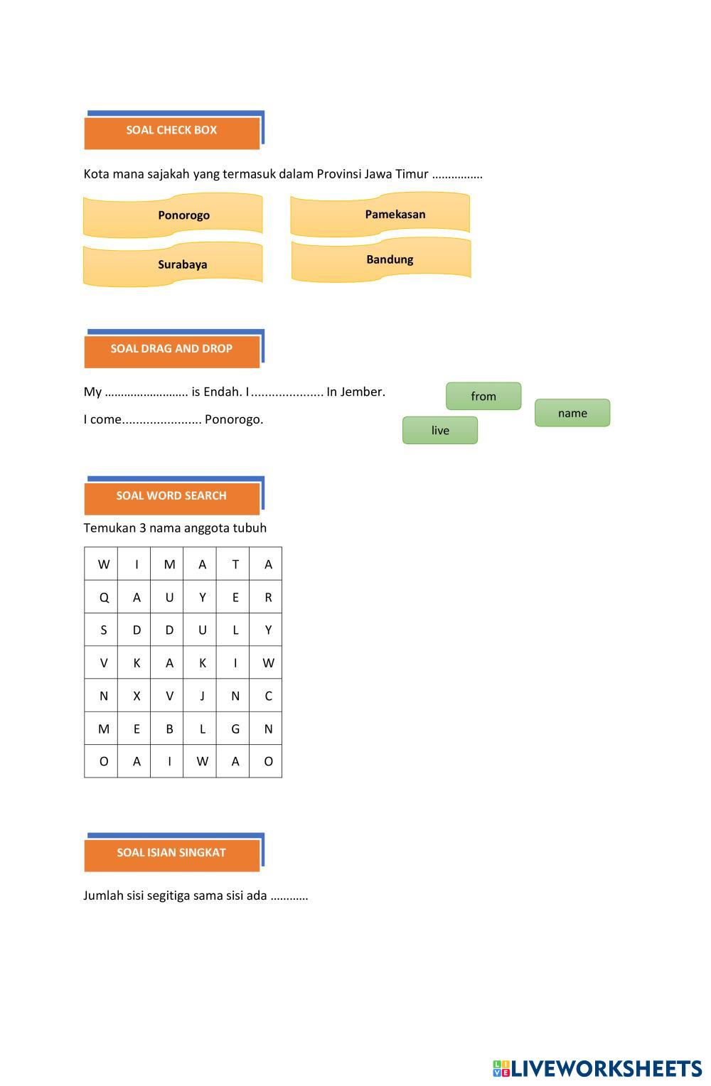 MEMBUAT SOAL | Live Worksheets