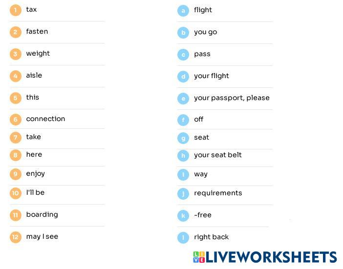 at te airport p… | Free Interactive Worksheets | 7110993