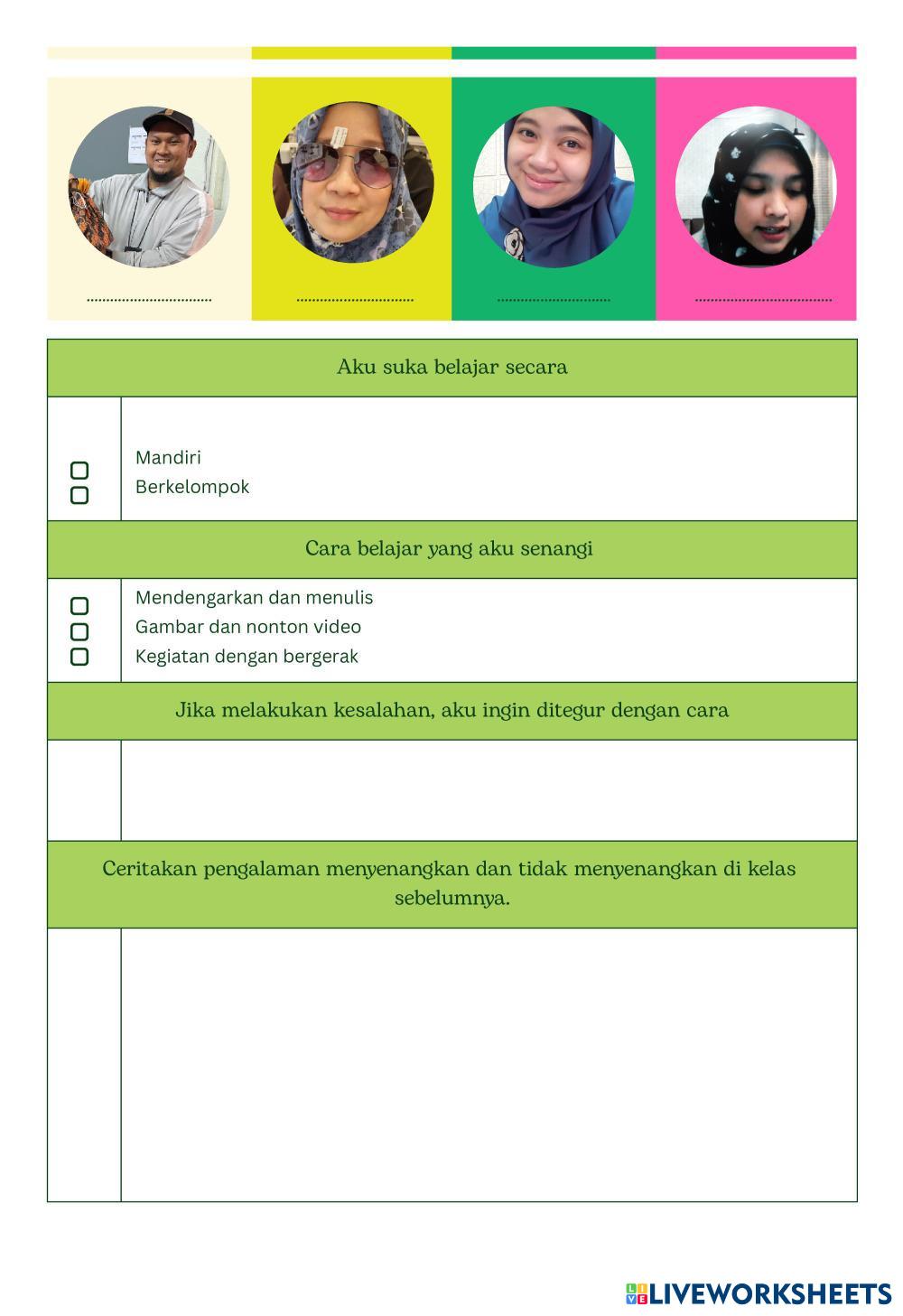 Tentang Aku dan… | Free Interactive Worksheets | 7111826