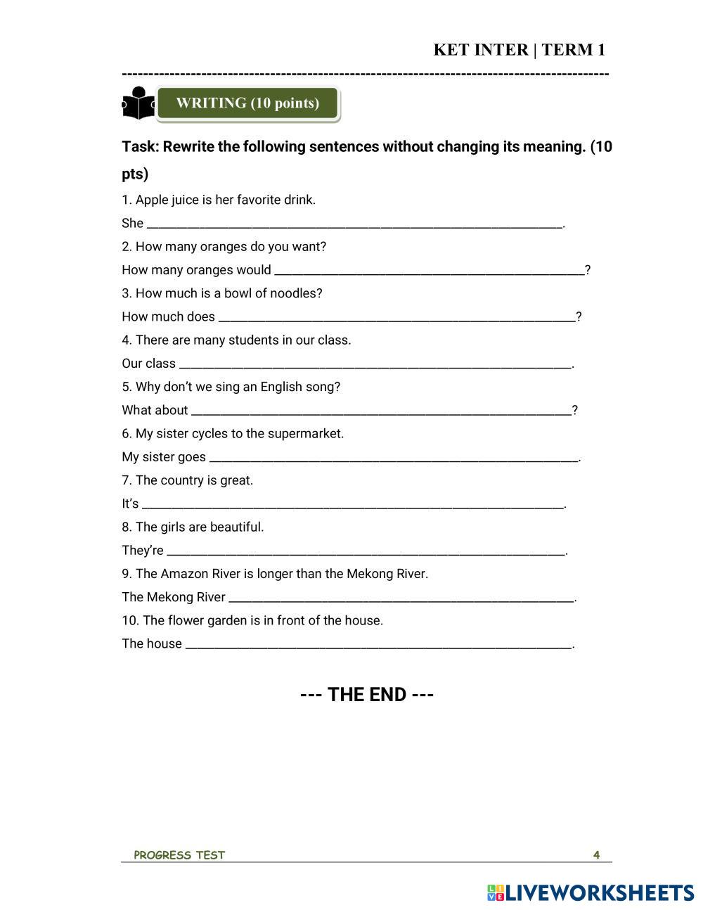 KET. ELEMENTARY | Free Interactive Worksheets | 7113526