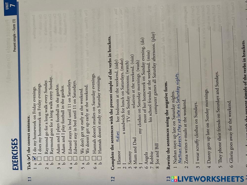 Present Simple Exercises | Live Worksheets