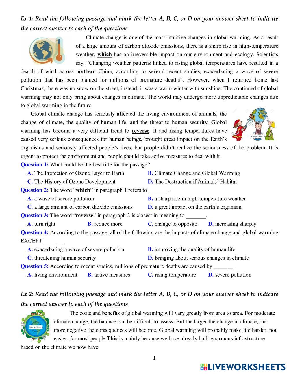 E10 - UNIT 9 - READING | Live Worksheets
