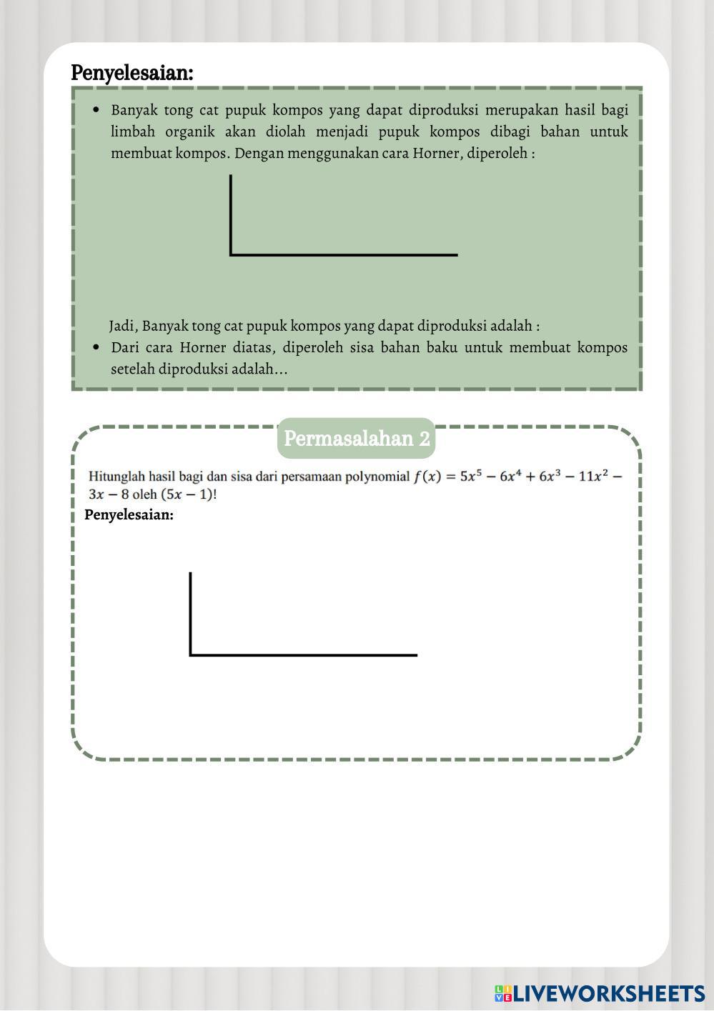 7118219 | Pembagian Polinomial Metode Horner