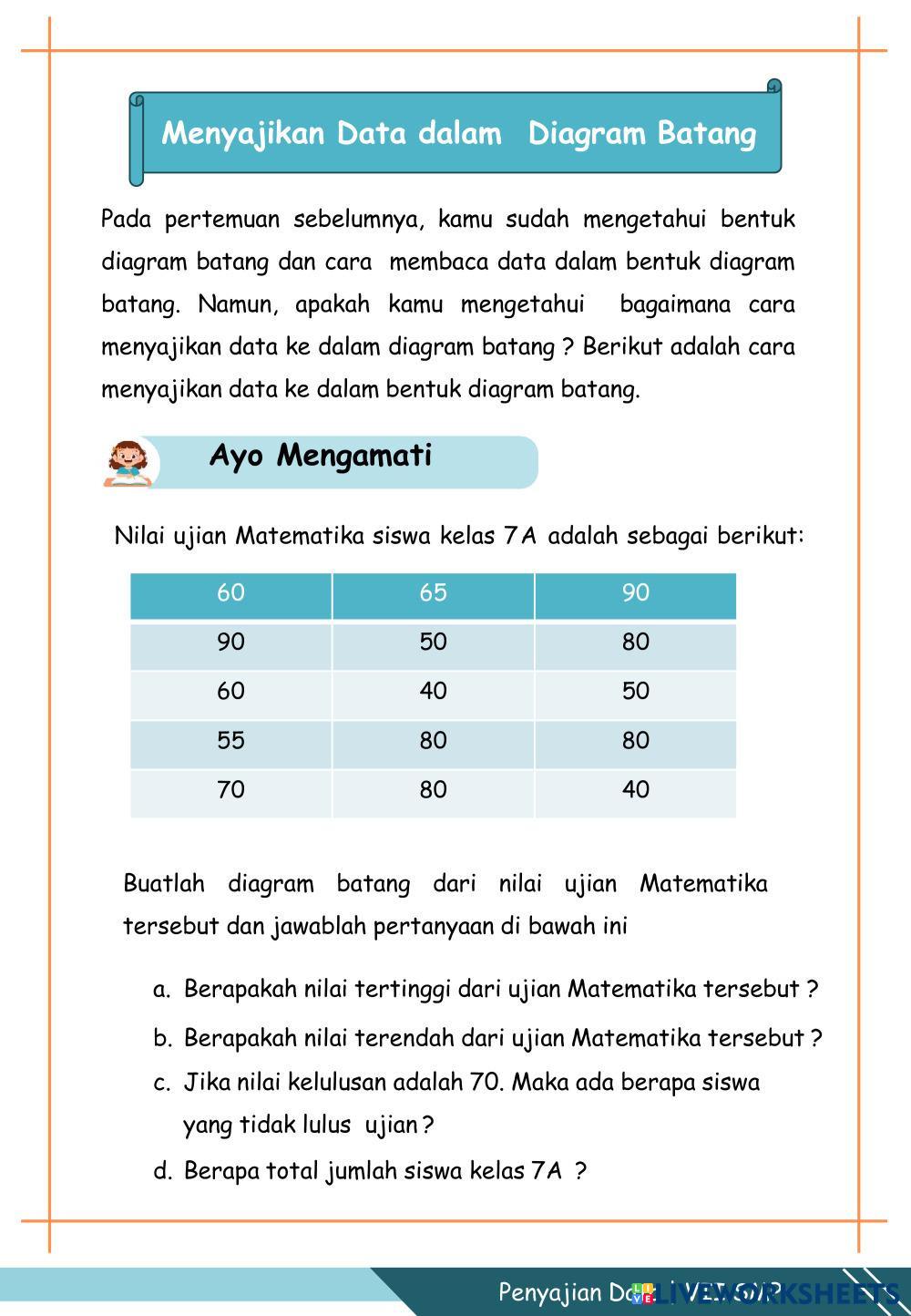 7118190 | Penyajian Data | niningwidia | LiveWorksheets