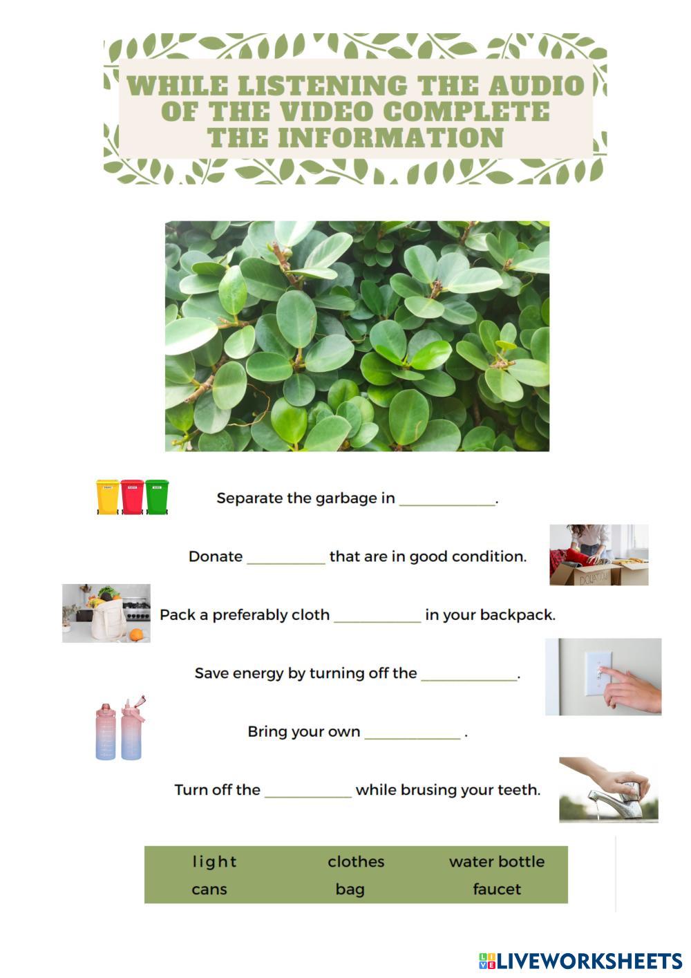 While listening | Live Worksheets