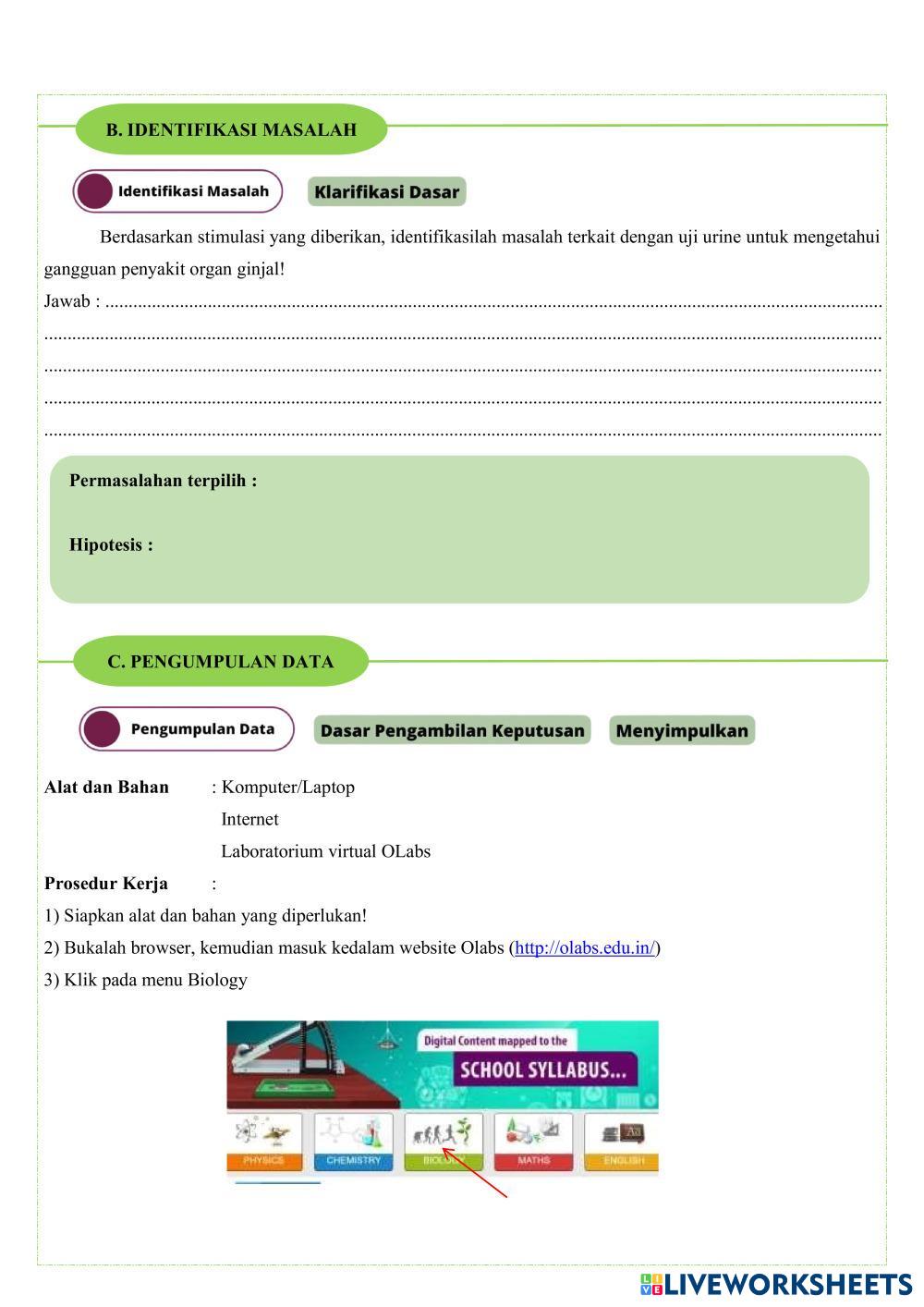 Bio-Eksperimen Uji Urine Fehling | Live Worksheets