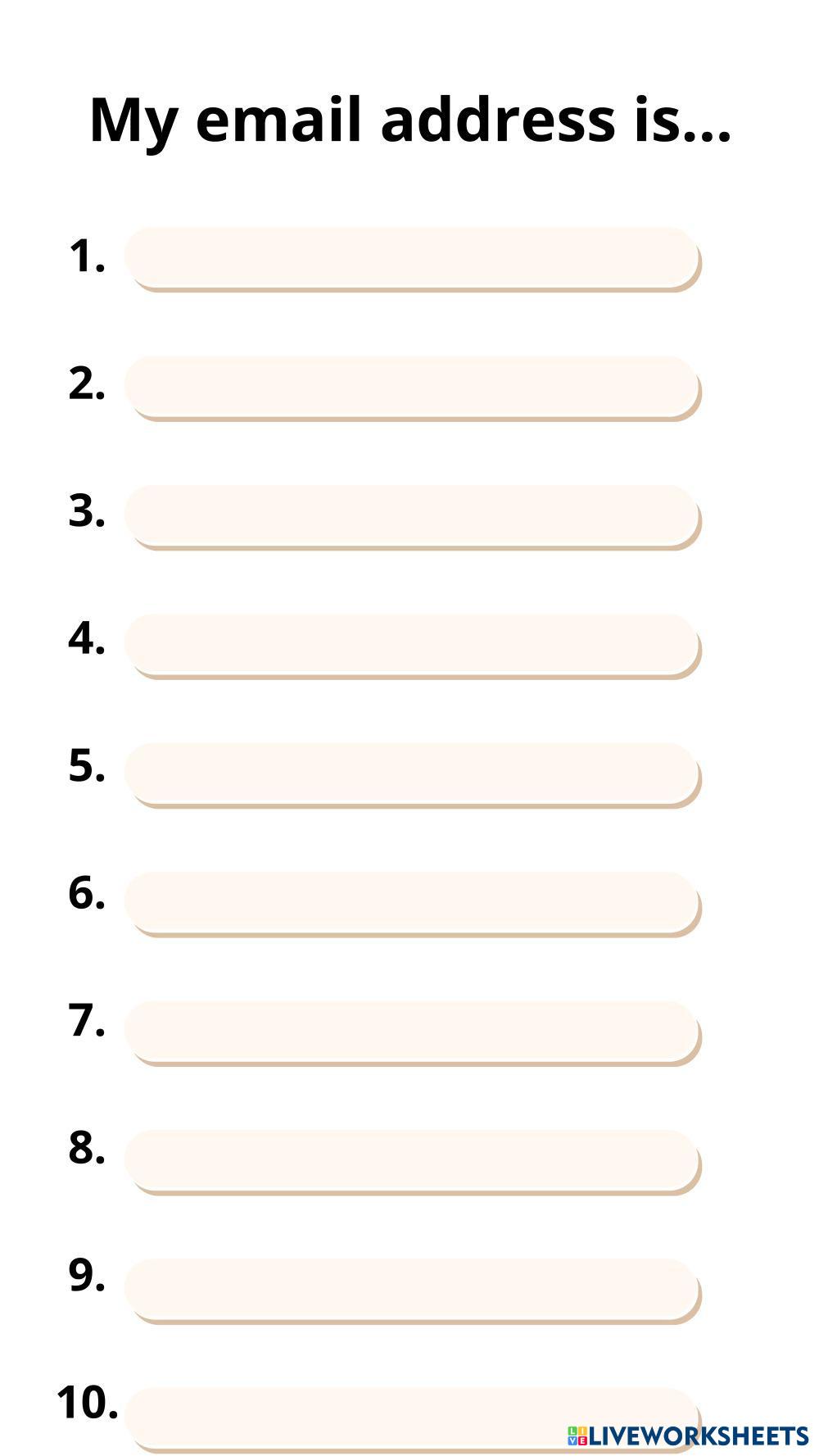 SPELLING (email) | Live Worksheets