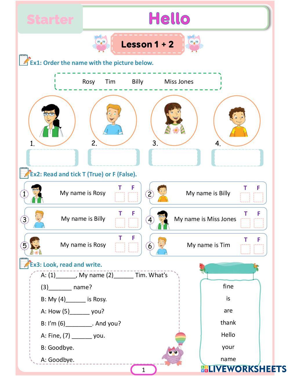 FF3 NA STARTER | Live Worksheets