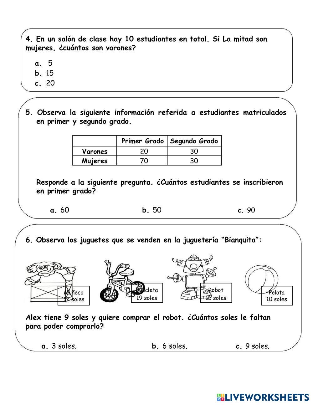 7120809 | PRUEBA DE SEGUNDO GRADO DE MATEMÁTICA | Placida