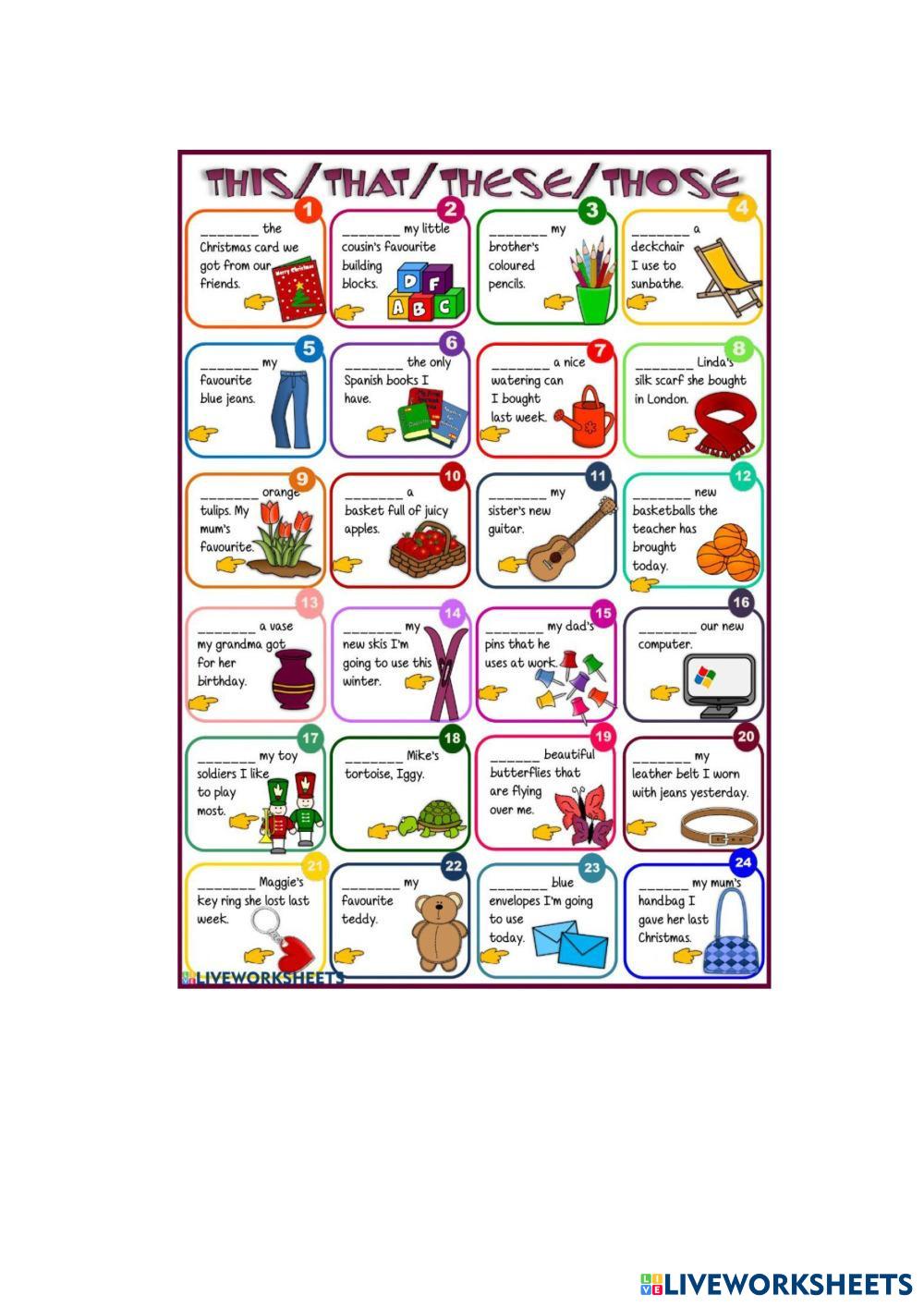 HOMEWORK STARTERS 3 -5 | Live Worksheets