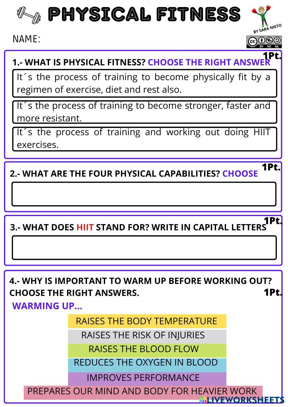 Physical fitnes… | Free Interactive Worksheets | 1689874