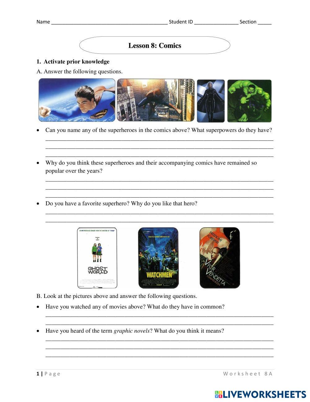 Worksheet 8A | Live Worksheets