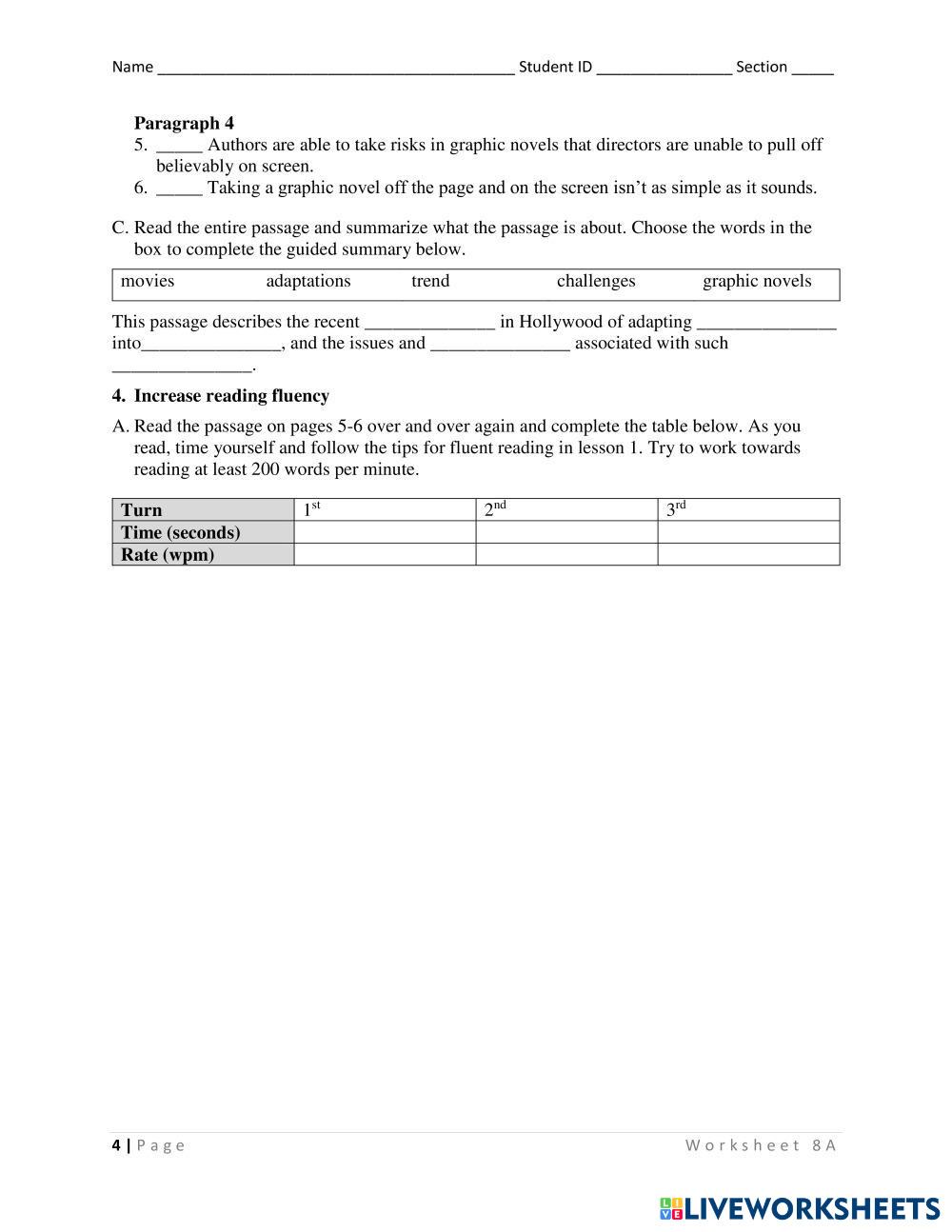 Worksheet 8A | Live Worksheets