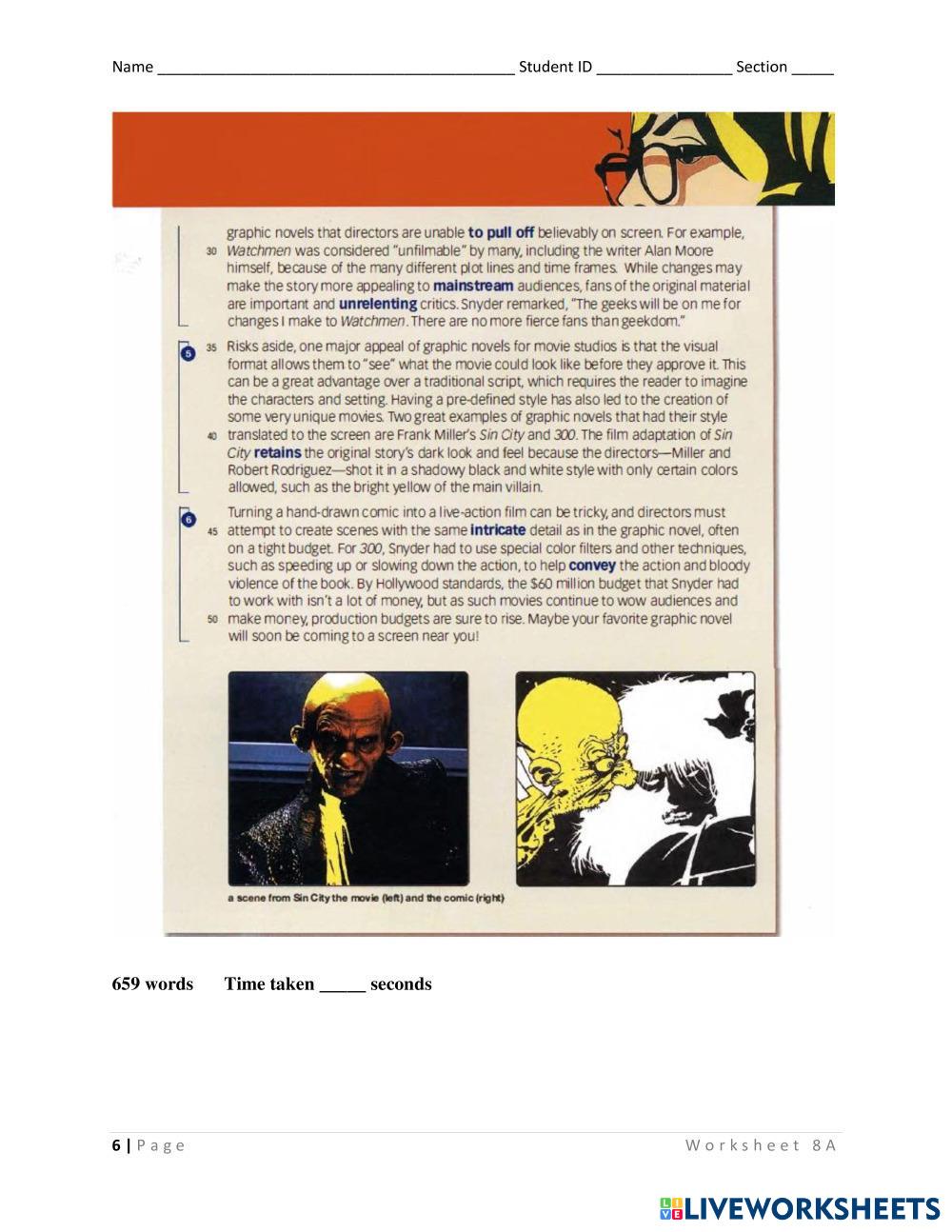 Worksheet 8A | Live Worksheets