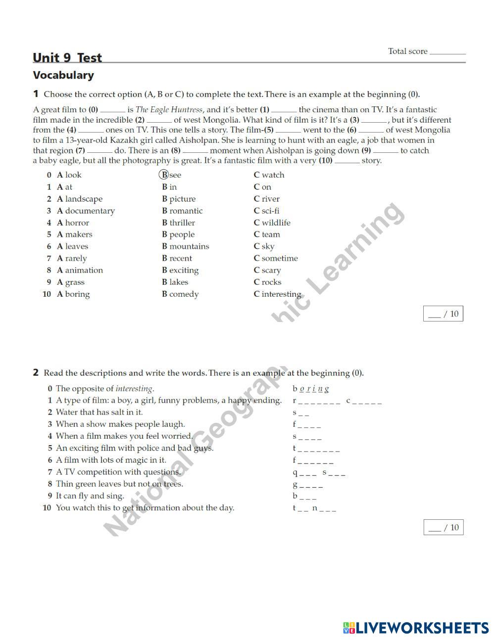 A2.3 Unit 9 | Live Worksheets