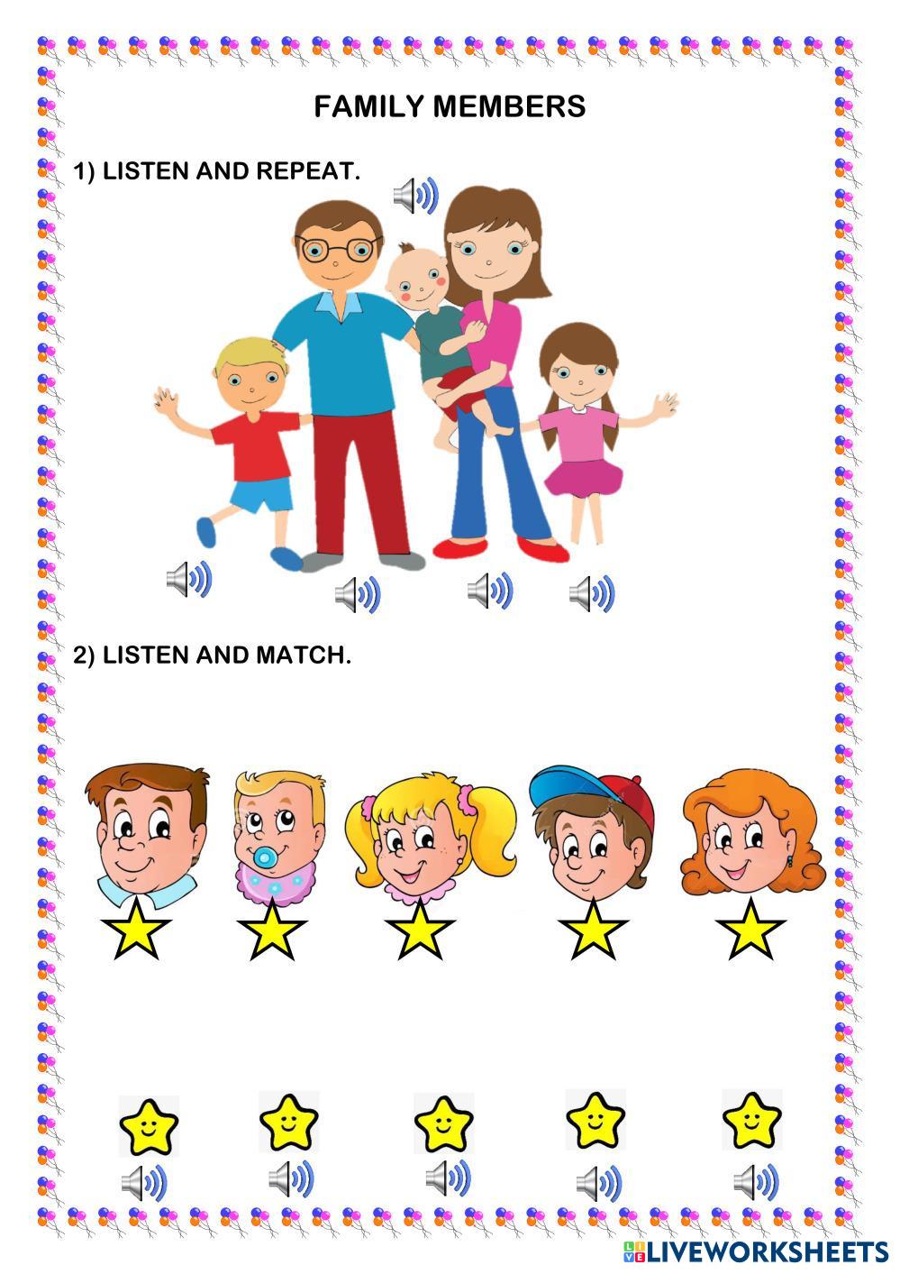 Family members | Live Worksheets