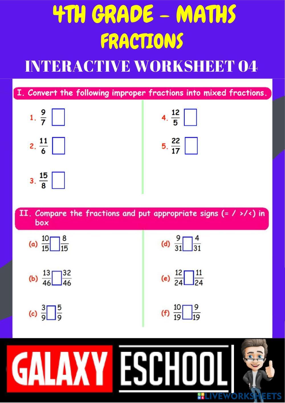 4th-maths-ps04-fractions ch 06-Galaxy | Live Worksheets