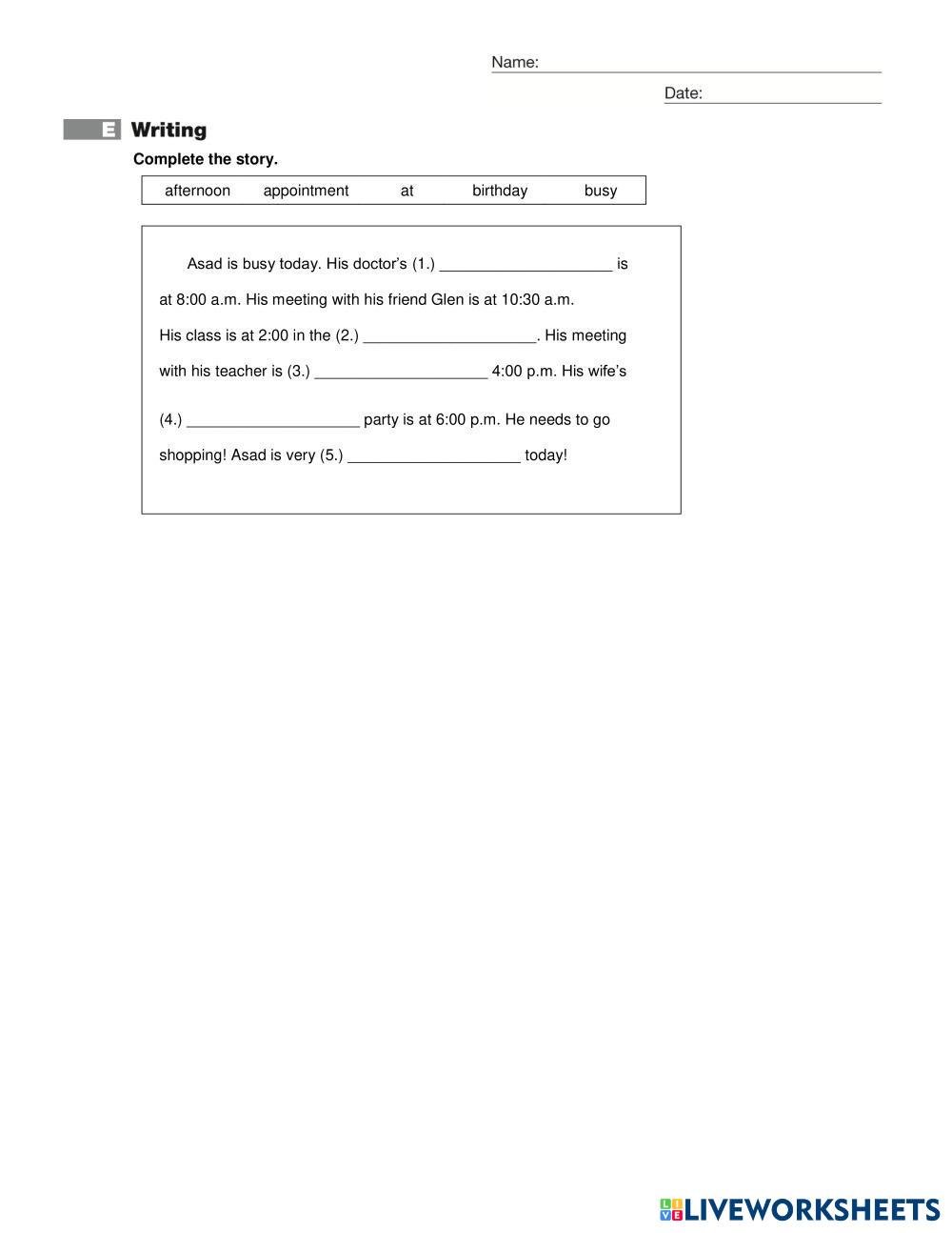 Achievement Test | Live Worksheets