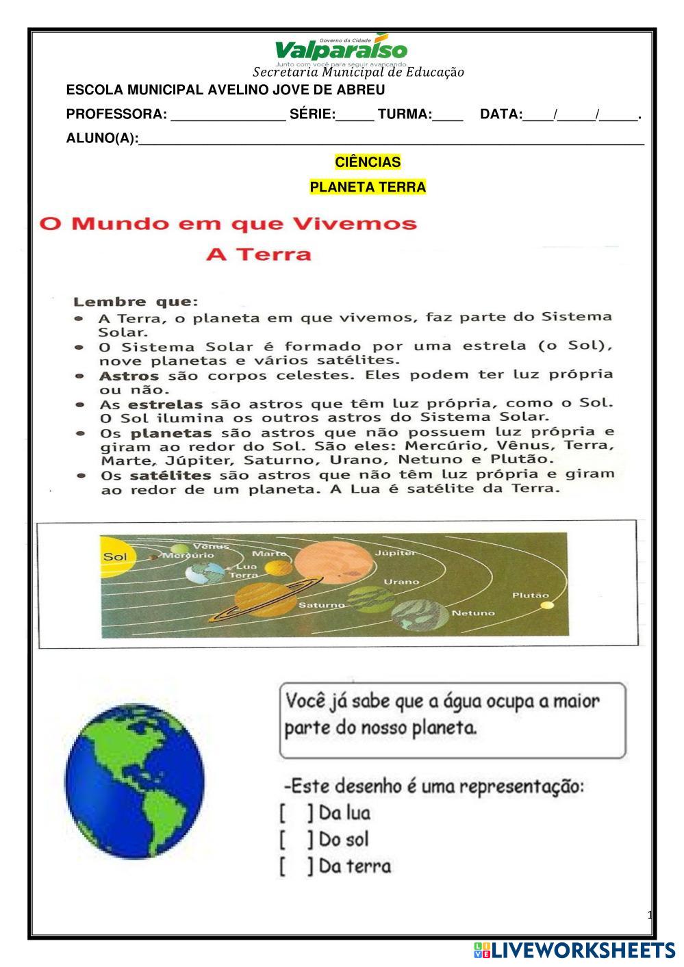 7125840 | PLANETA TERRA | JOYCE DA SILVA ARAUJO SOUZA
