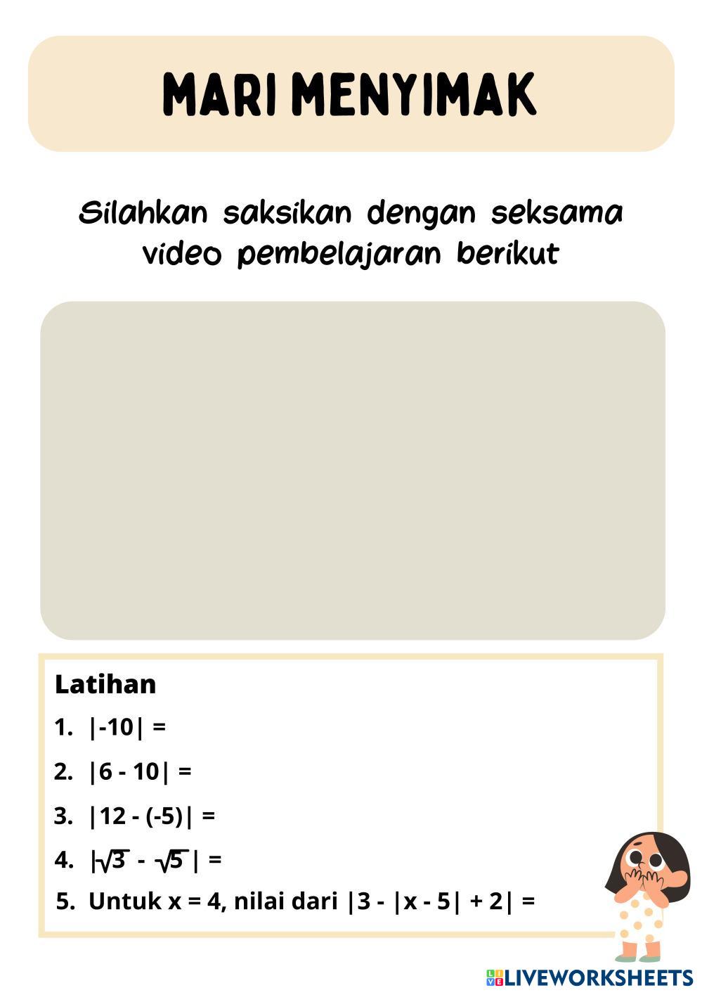 Konsep dan Definisi Nilai Mutlak 7126531 | FITA AFRI