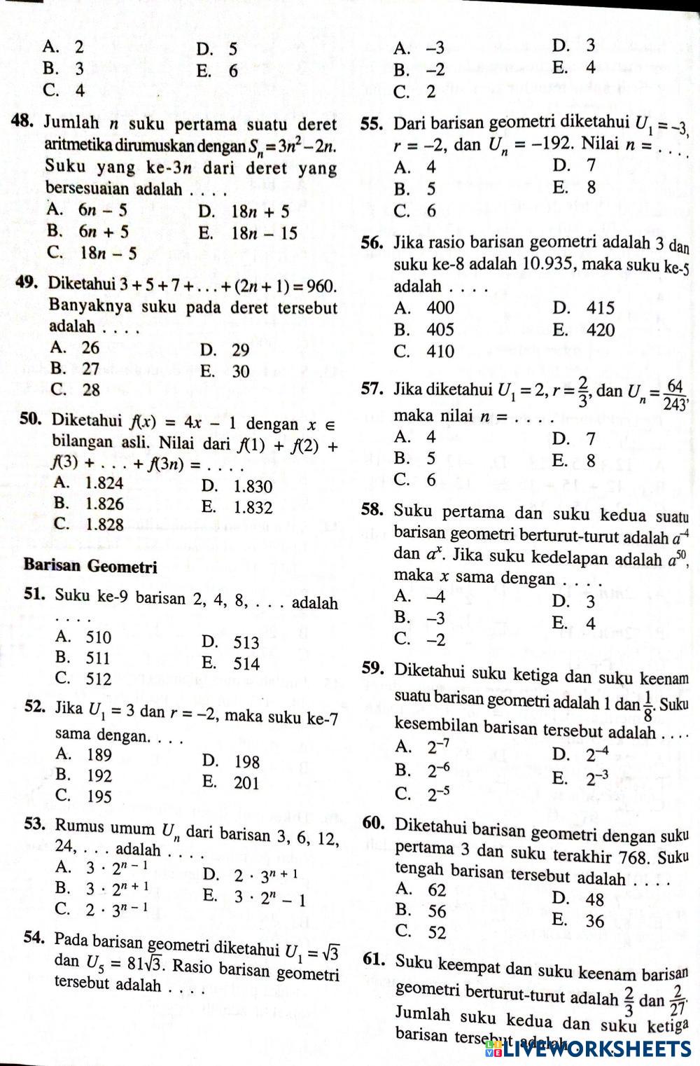 Latihan soal | Live Worksheets