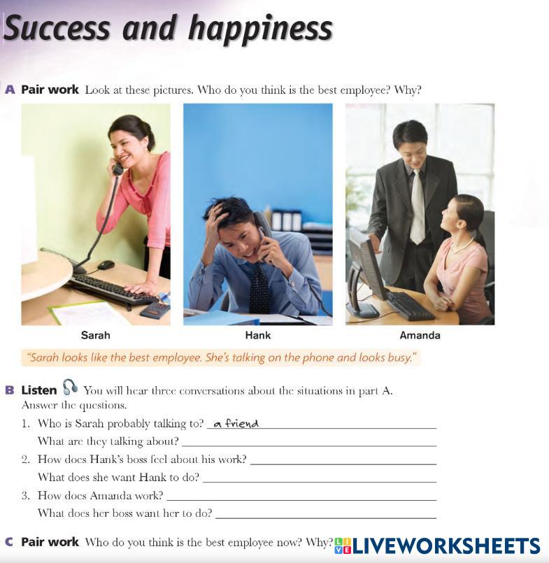 Success and Happiness | Kevin Brown | Live Worksheets