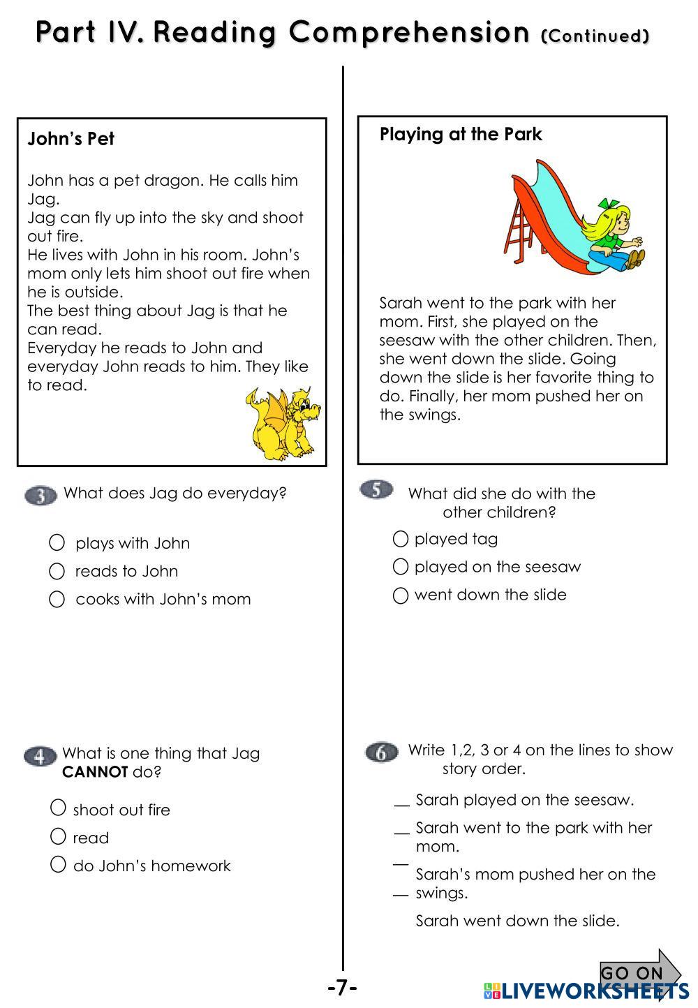 IEP Pilot Test | Live Worksheets