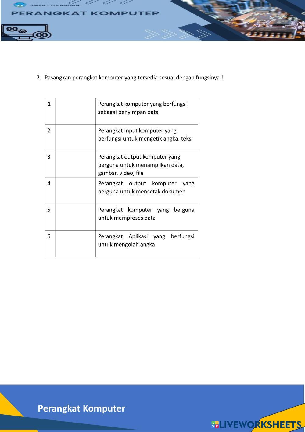 Perangkat Komputer | Live Worksheets