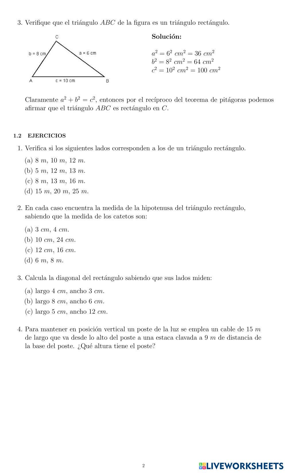 Razones Trigonométricas Live Worksheets