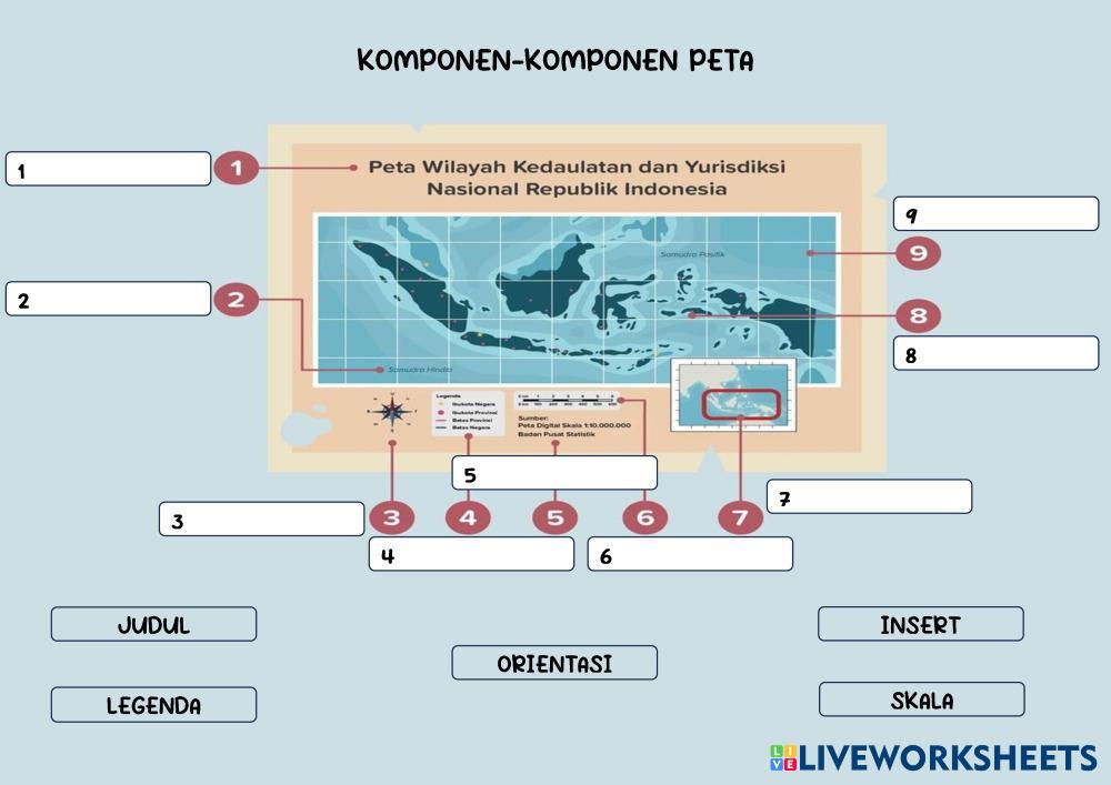 Pretest Peta | Live Worksheets