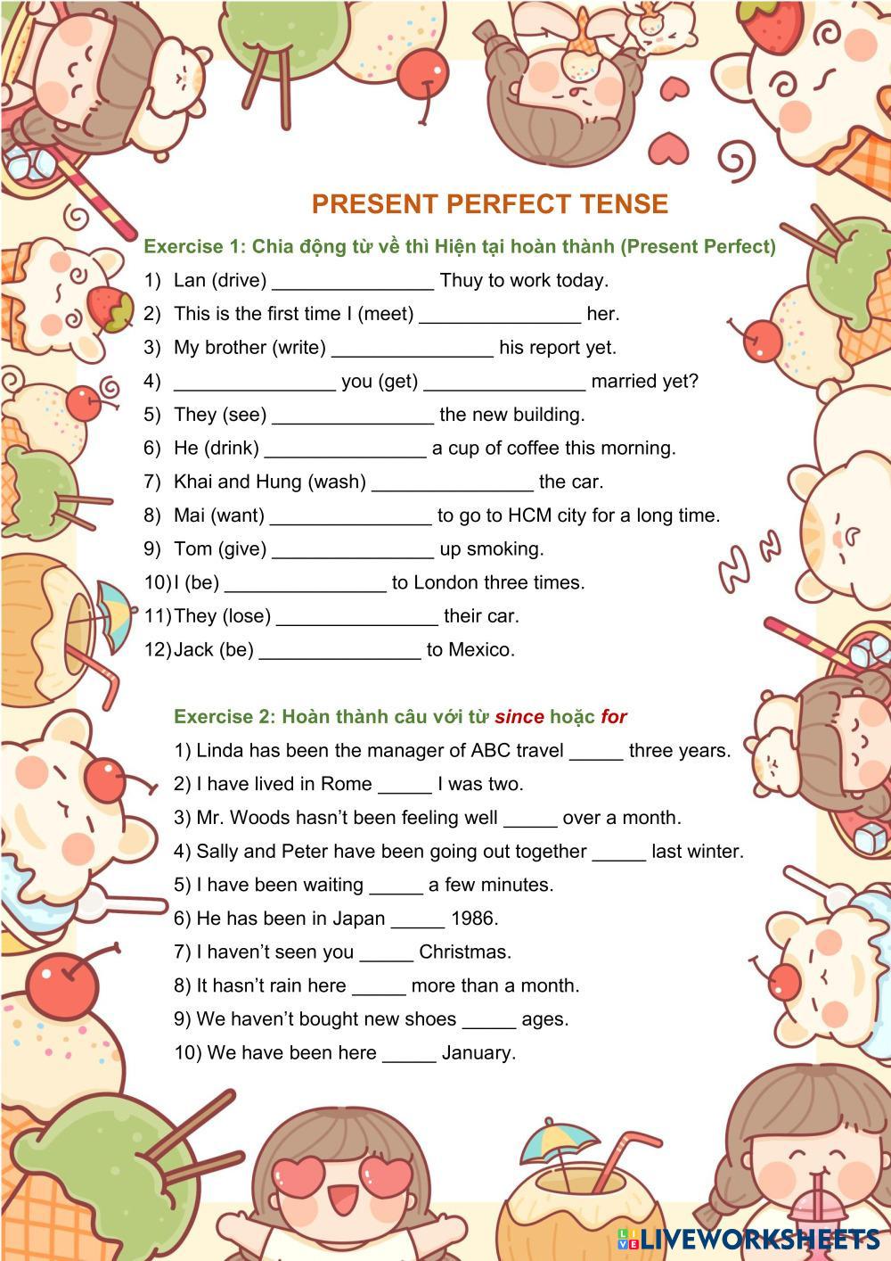 Present Perfect… | Free Interactive Worksheets | 7132856