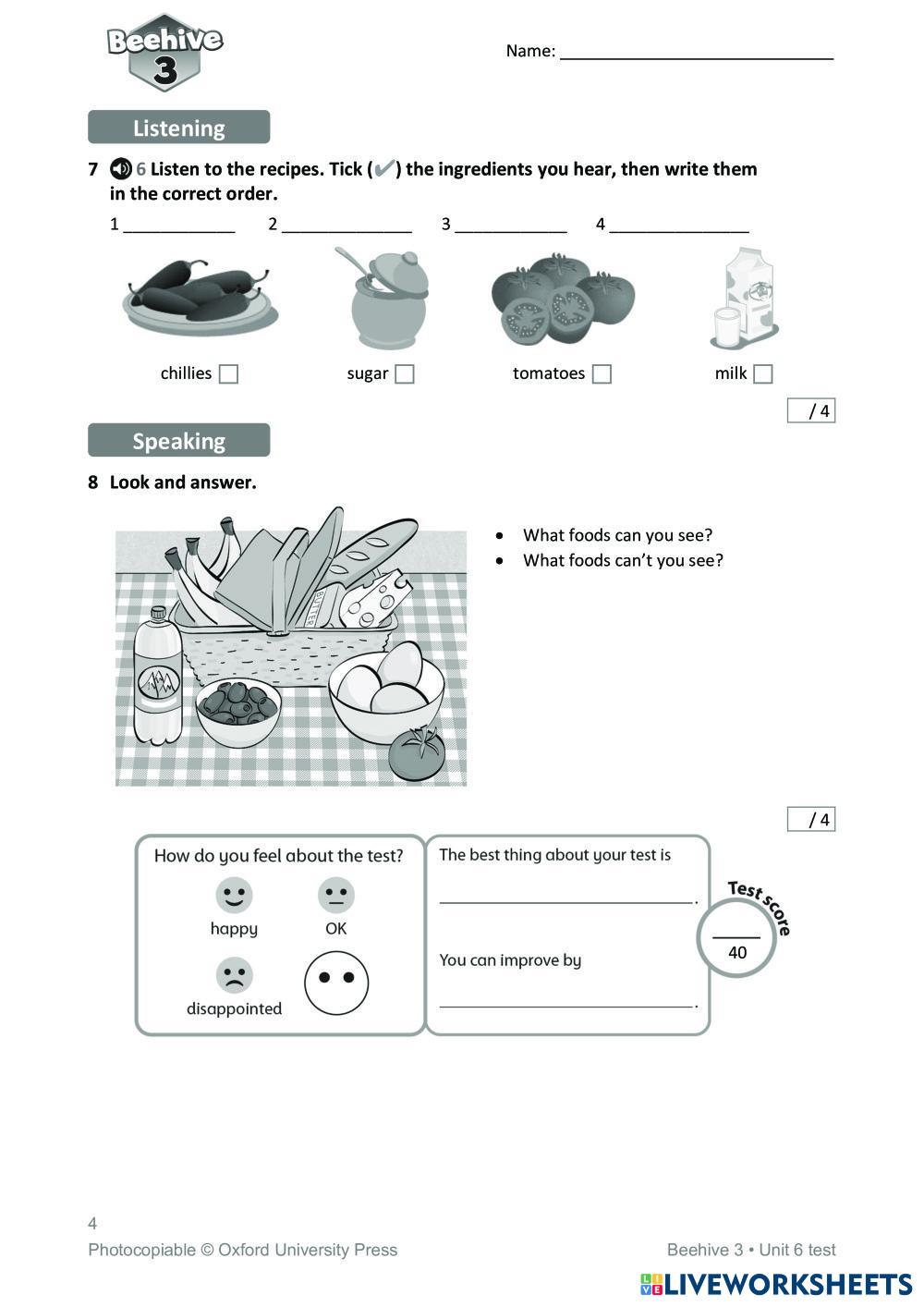 7132944 | Beehive 3 Test 6 | kohai | LiveWorksheets